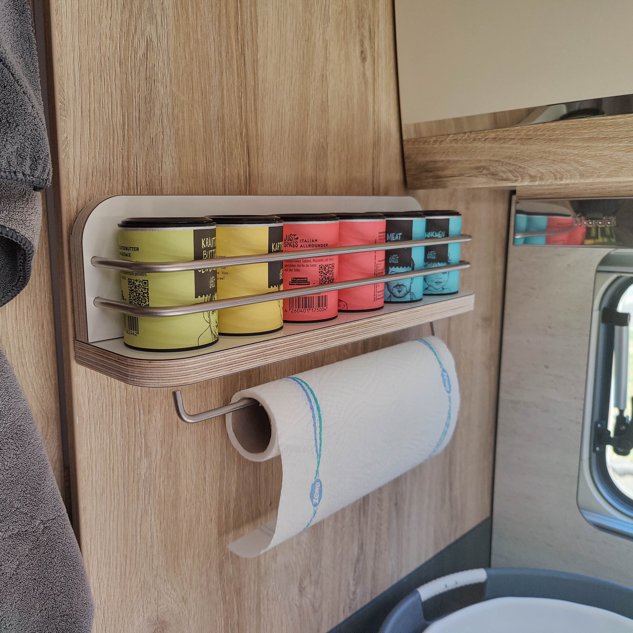 Magnet Regal "Deluxe" für Wohnmobil und Camper, als Küchenrollenhalter ...